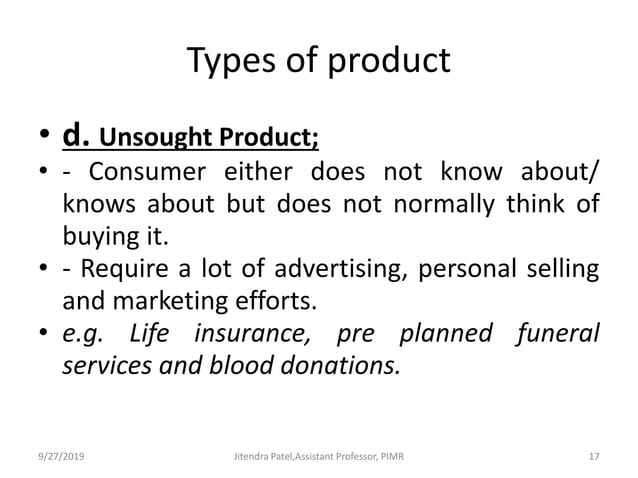 Product concept, level , classification, mix and product life cycle and ...