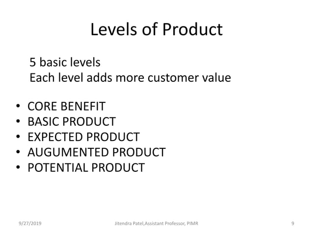Product concept, level , classification, mix and product life cycle and ...