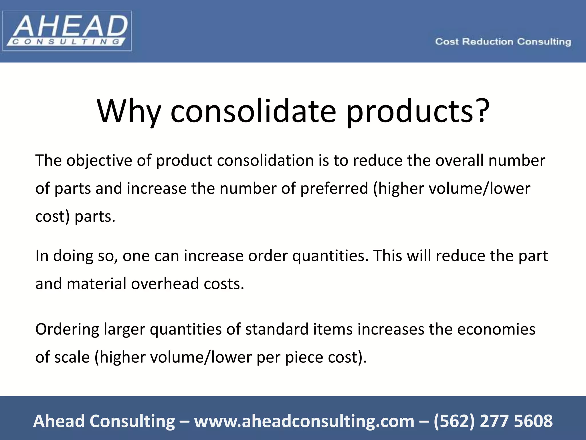 Product consolidation | PPTX