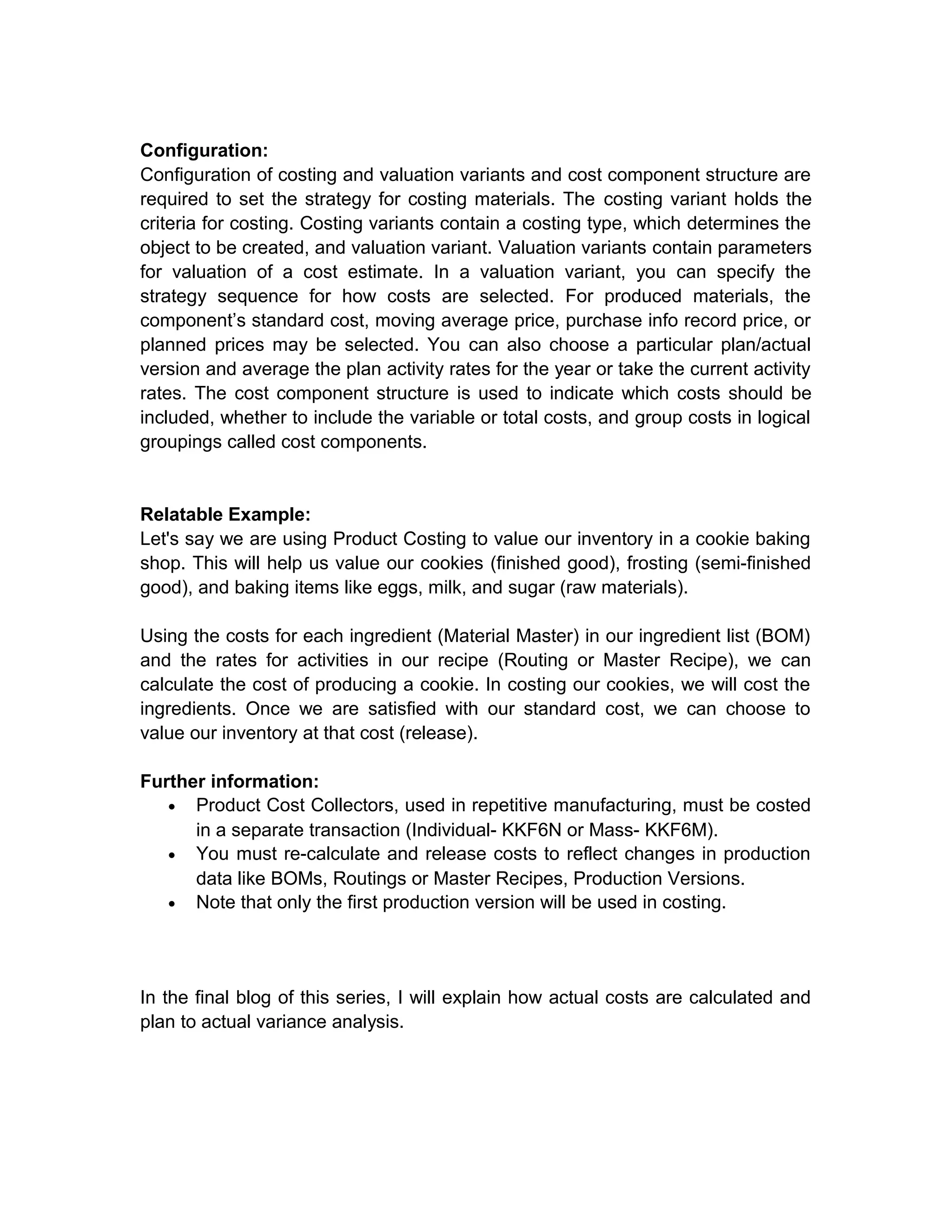 Product costing part4-costing run | DOC