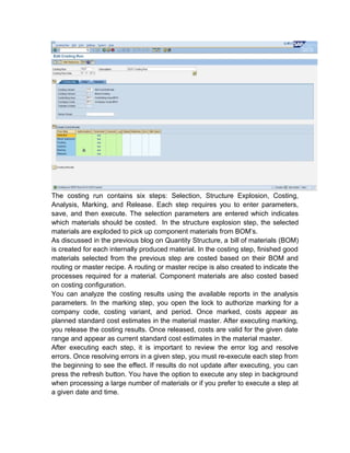 Product costing part4-costing run | DOC | Business Accounting & Finance ...