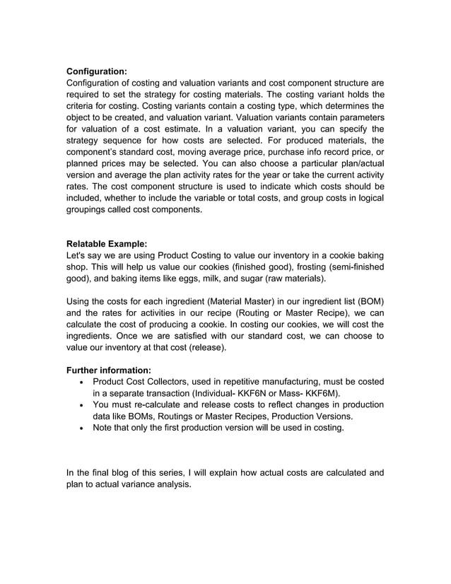 Product costing part4-costing run | DOC | Business Accounting & Finance ...