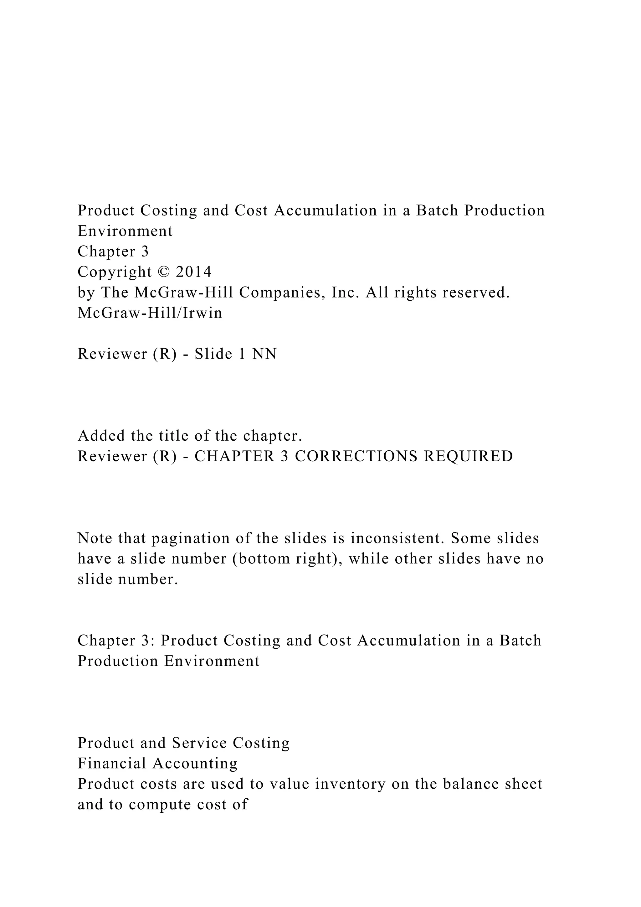 Product Costing and Cost Accumulation in a Batch Productio.docx