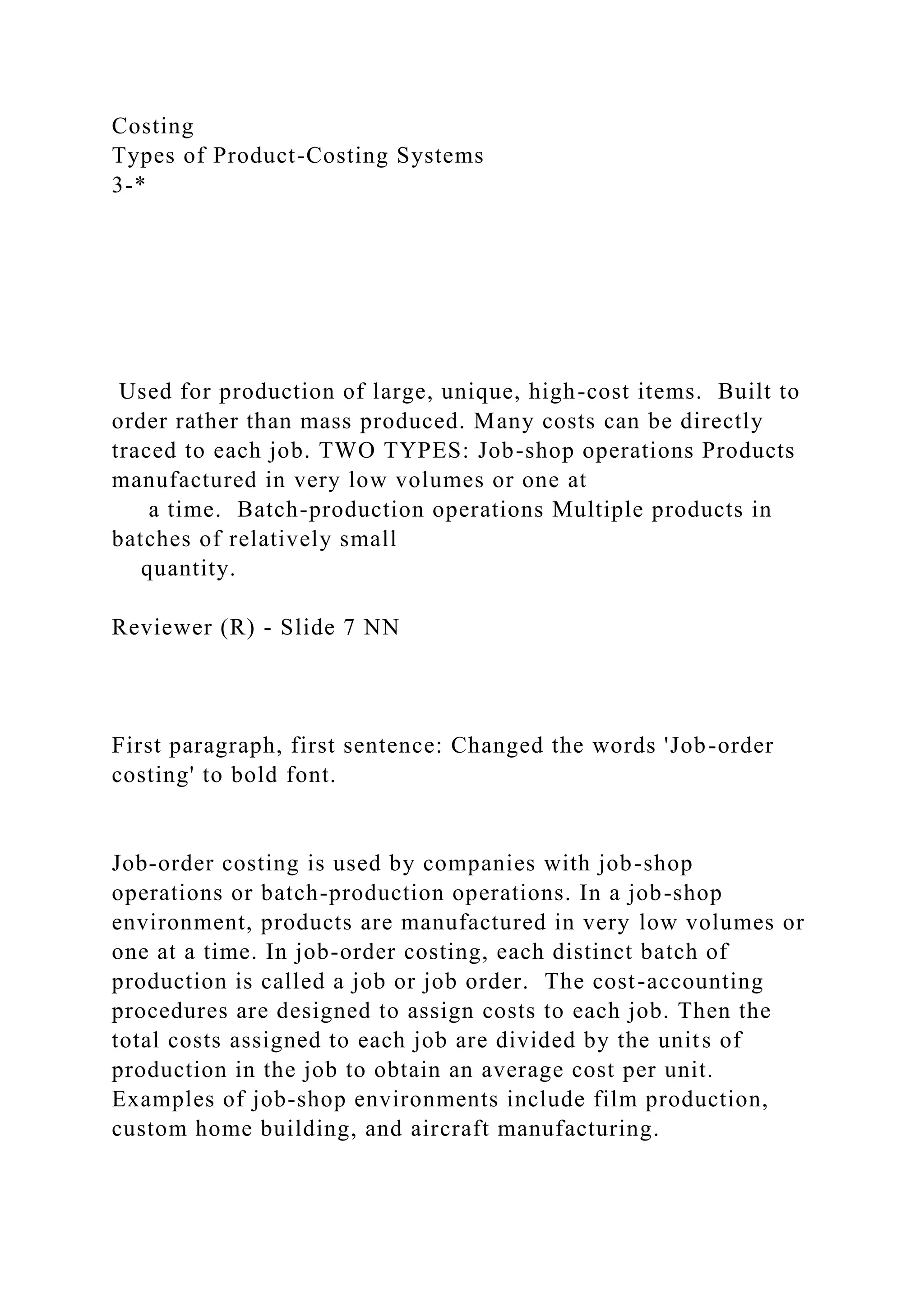 Product Costing and Cost Accumulation in a Batch Productio.docx