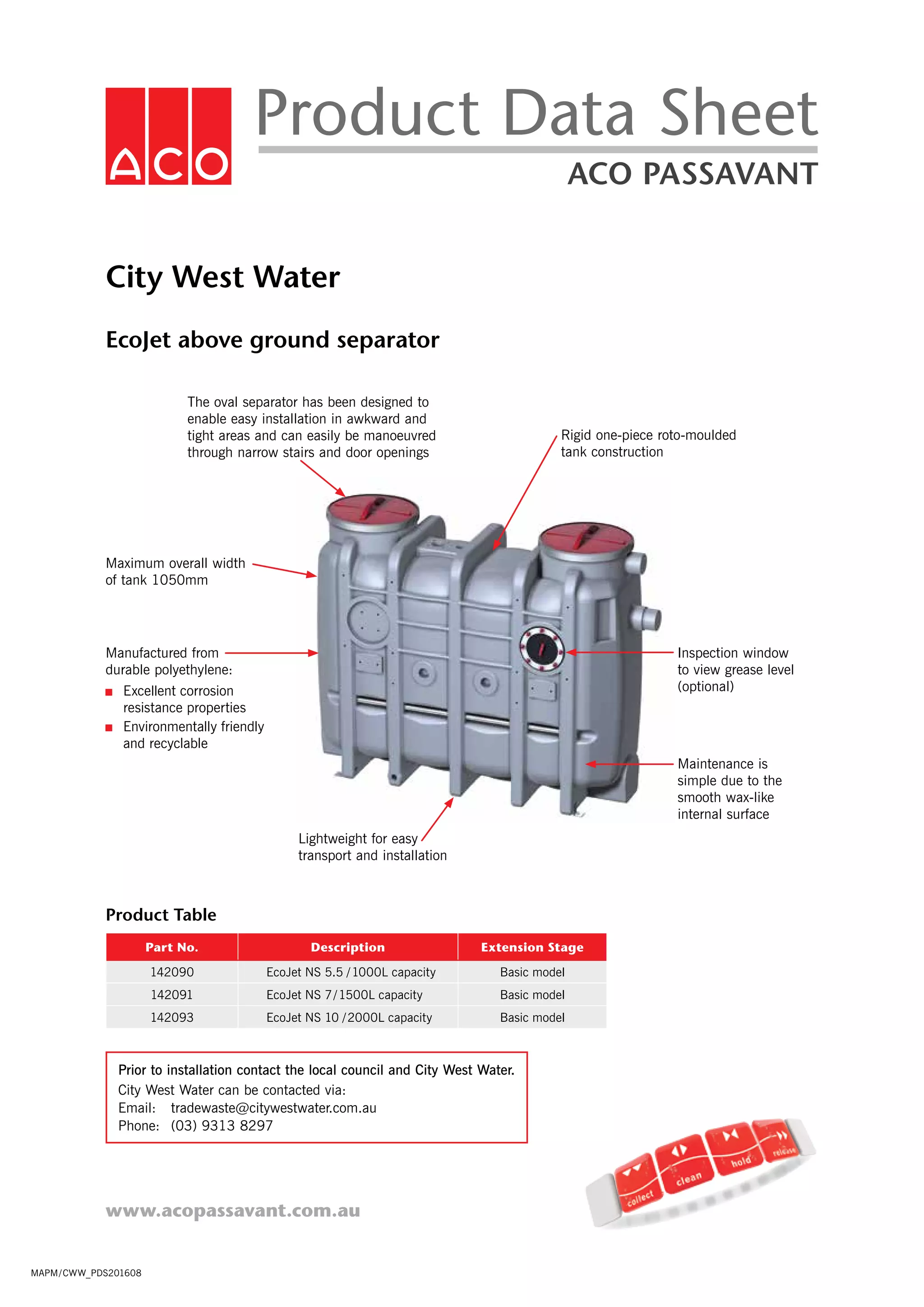 Product Data Sheet - ACO Passavant | PDF