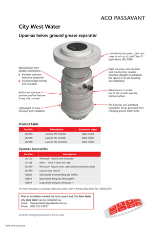 Product Data Sheet - ACO Passavant | PDF