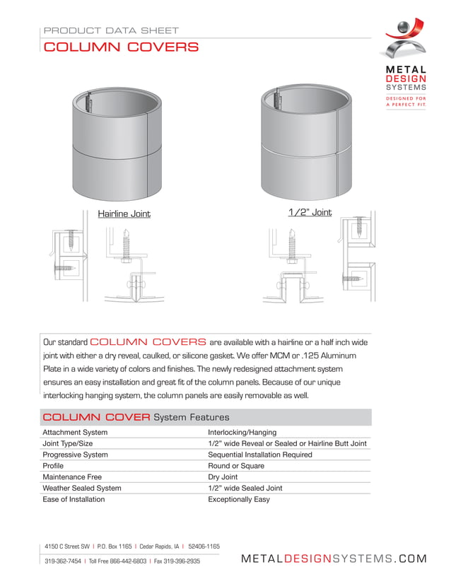 Column Covers Product Data Sheet | PDF