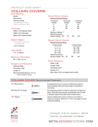 Column Covers Product Data Sheet | PDF