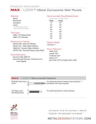 MDSI MAX - LOCK Product Data Sheet | PDF