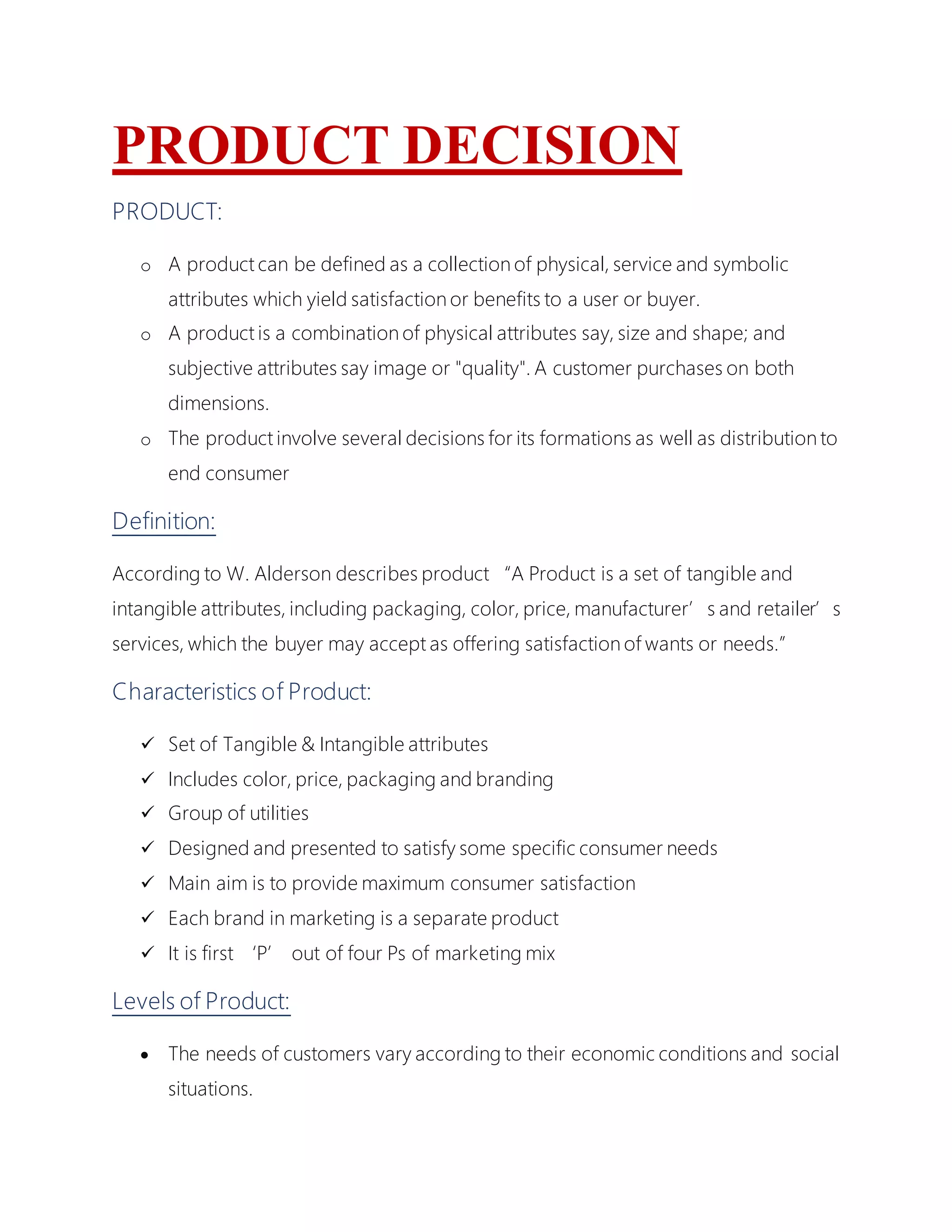 Product decision | DOCX
