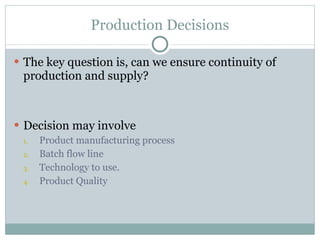 Product decisions | PPT