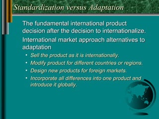International Product decisions | PPT