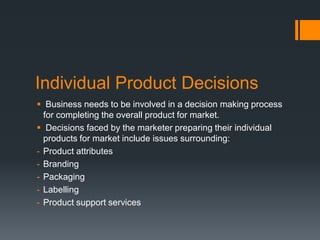 Product decisions chapter 8 | PPTX