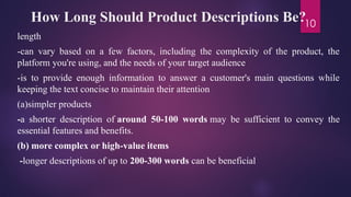 Product Description towards a successful product | PPTX