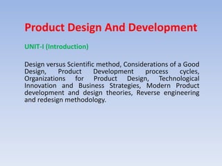 Product design and development | PPTX