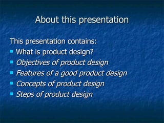 Product design concept | PPT