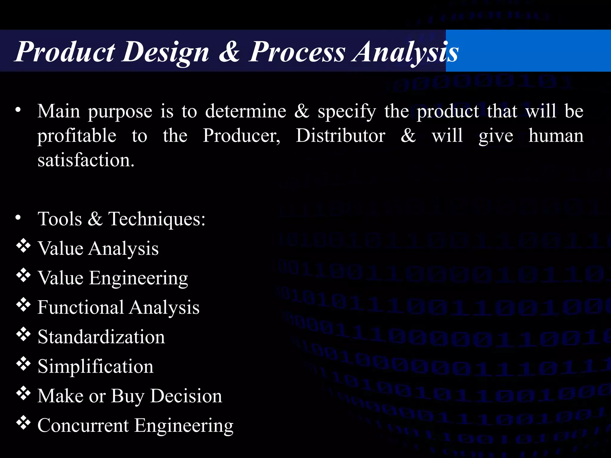 Product design & process analysis at Hirdaramini | PPT