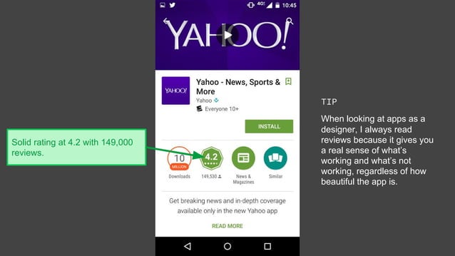 Yahoo! App Mobile App Design Teardown | PPT