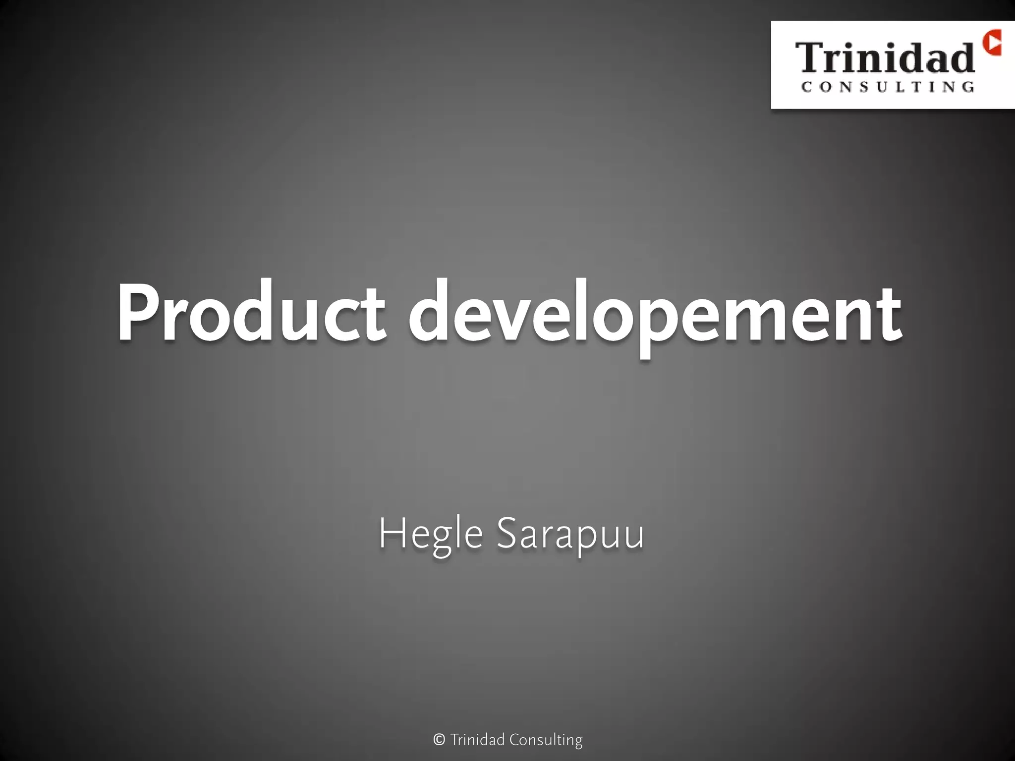 Hegle Sarapuu: tootearendus | PDF