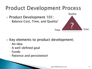 Product Development - February 2011 - STEEN Solutions | PPTX