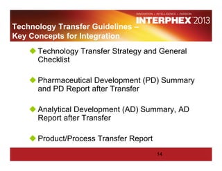 Pharmaceutical Technology Transfer Best Practices | PDF