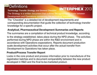 Pharmaceutical Technology Transfer Best Practices | PDF