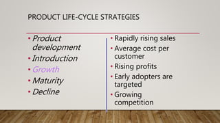 Product development and life cycle strategies | PPT
