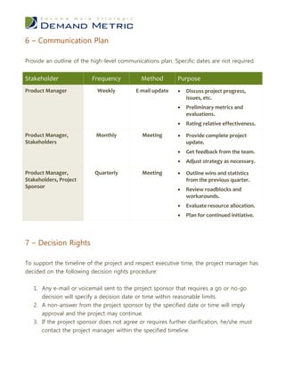 Product Development Charter | PDF