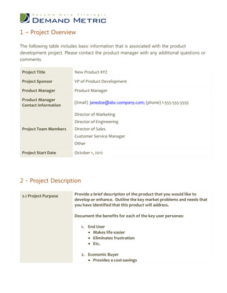 Product Development Charter | PDF