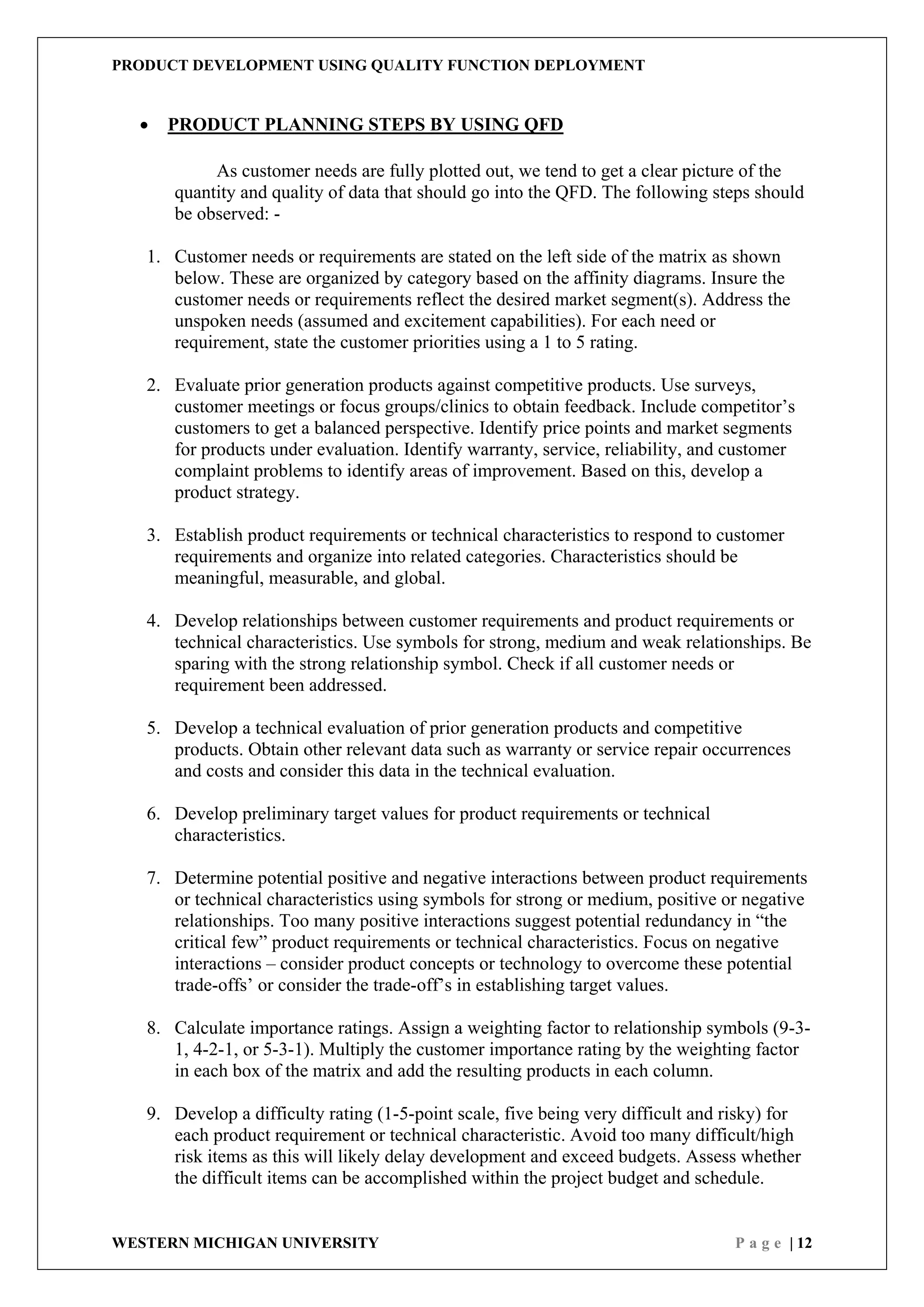 Product development using quality function deployment | PDF