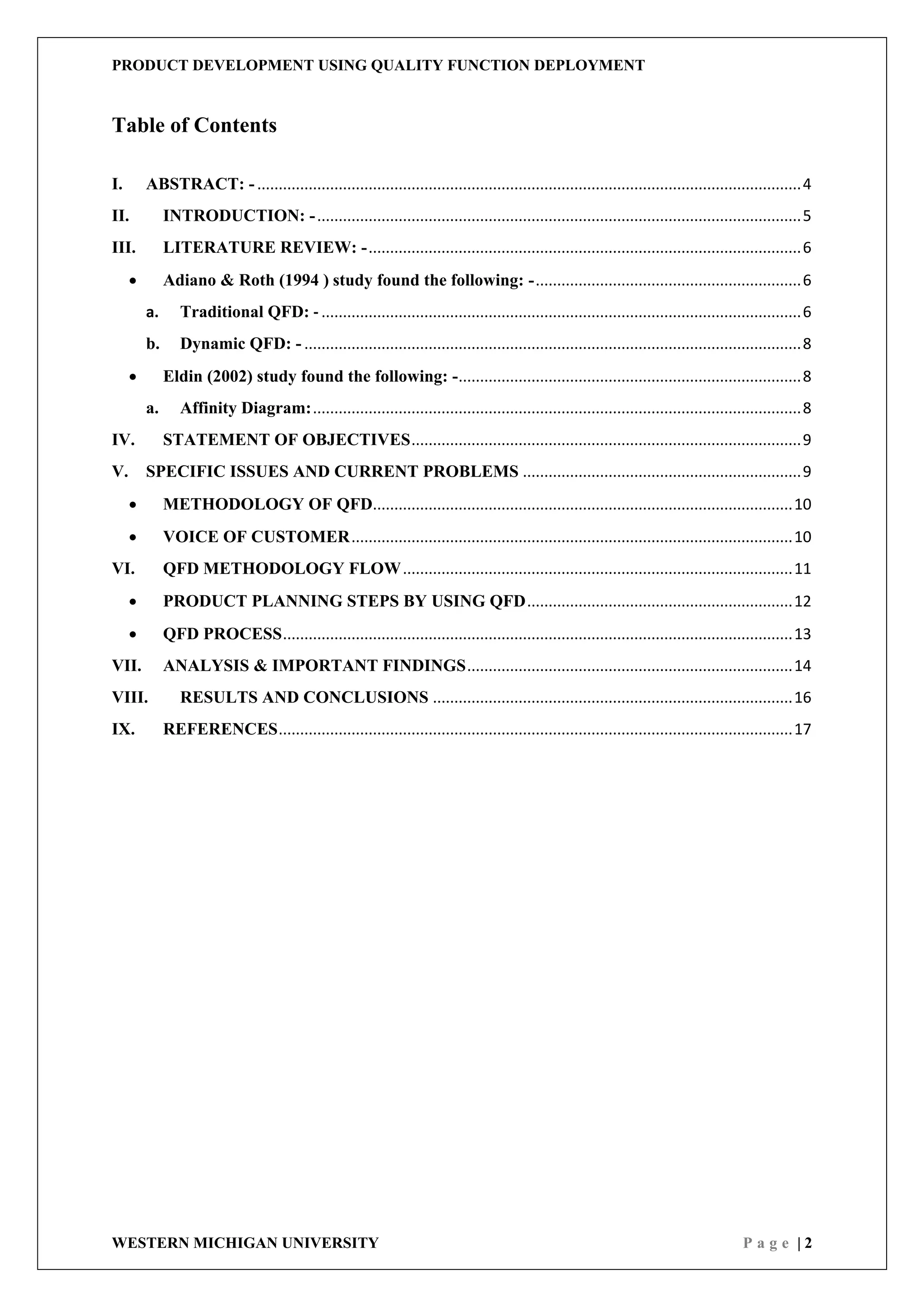 Product development using quality function deployment | PDF