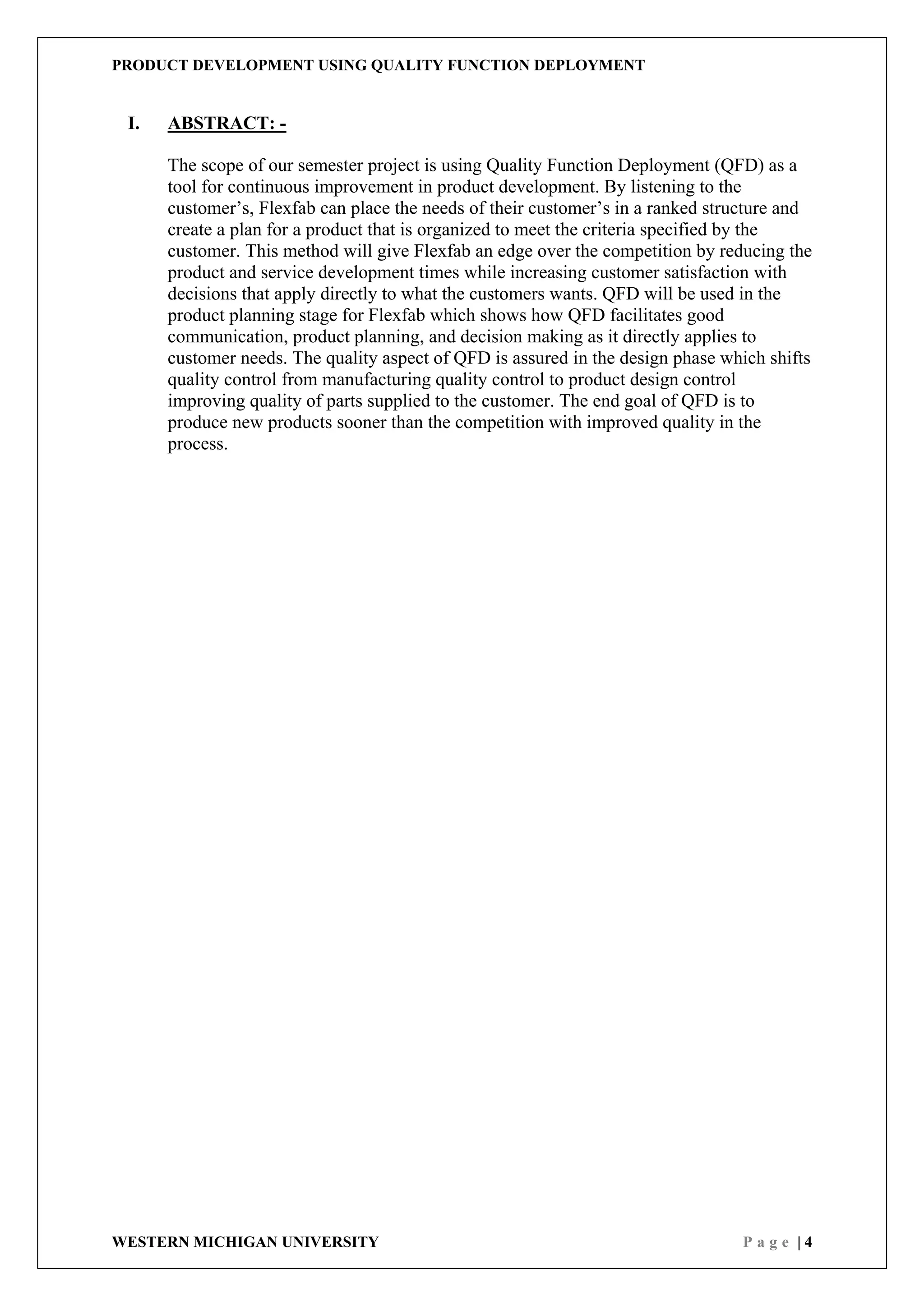 Product development using quality function deployment | PDF