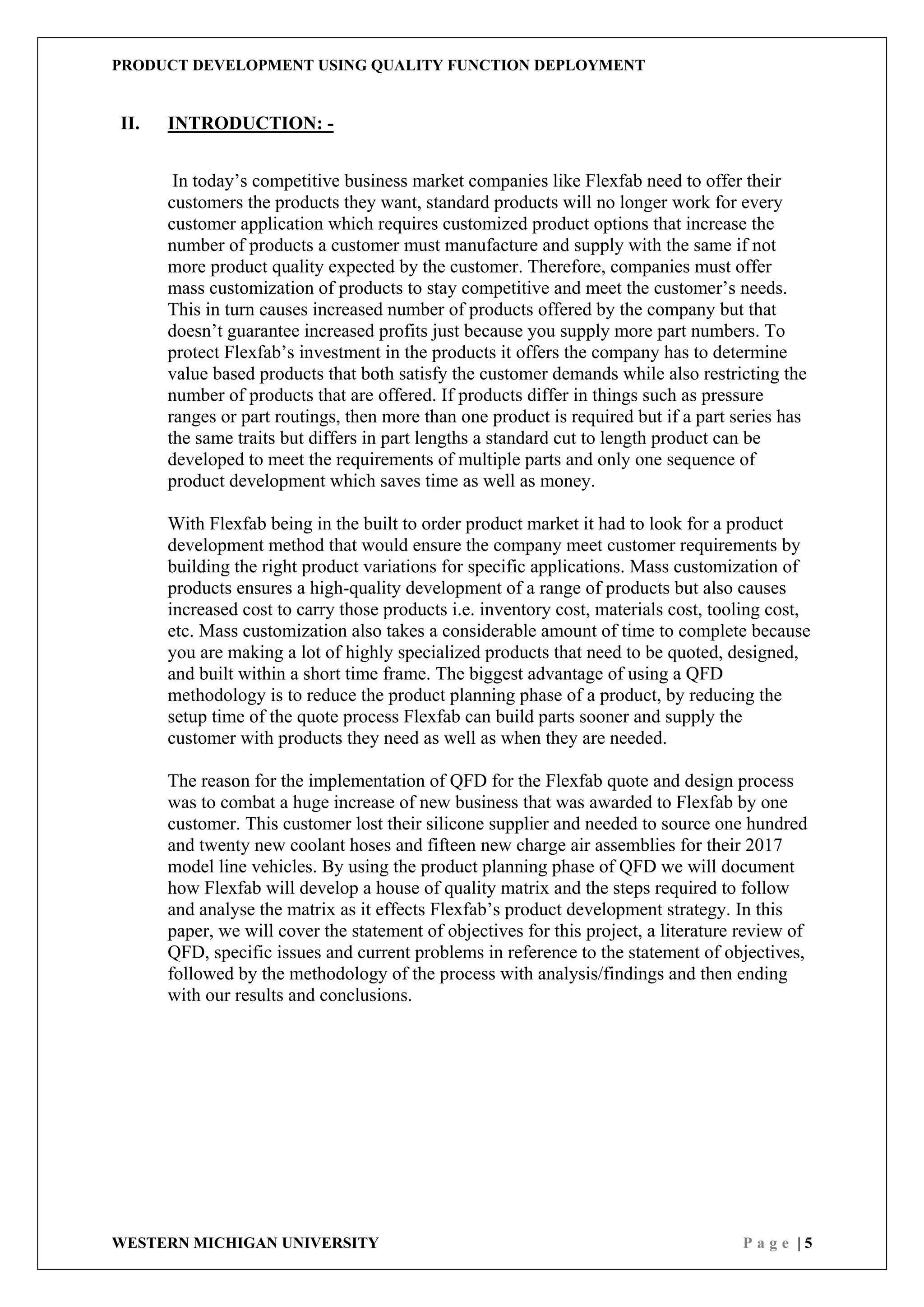 Product development using quality function deployment | PDF