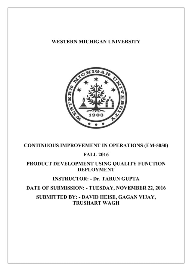 Product development using quality function deployment | PDF