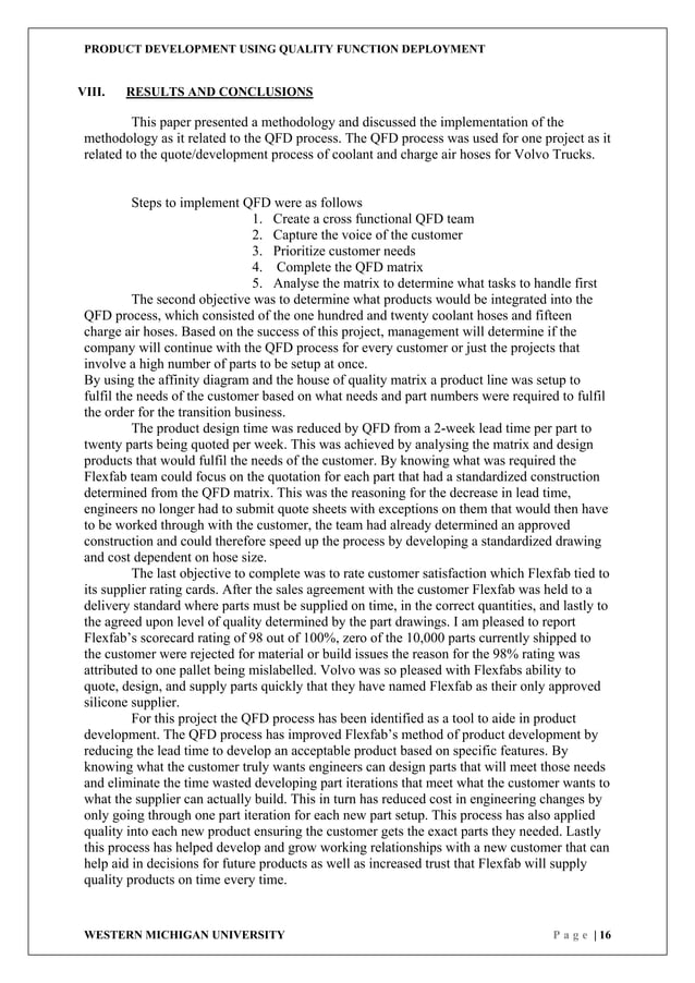 Product development using quality function deployment | PDF