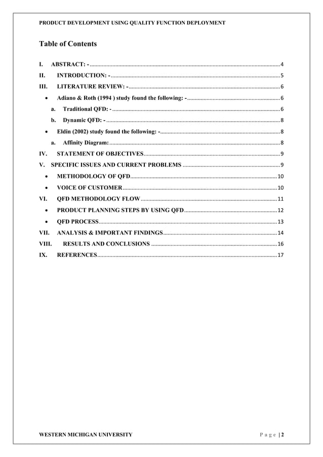 Product development using quality function deployment | PDF