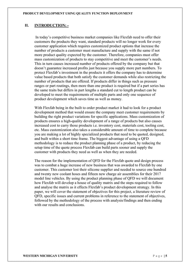 Product development using quality function deployment | PDF