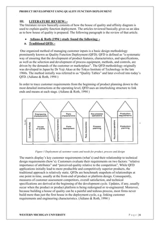 Product development using quality function deployment | PDF