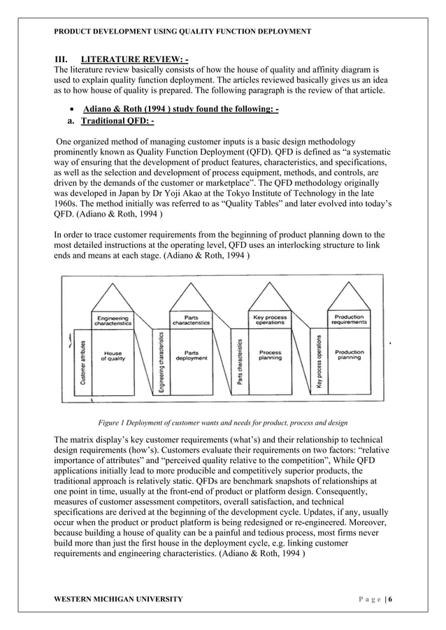 Product development using quality function deployment | PDF