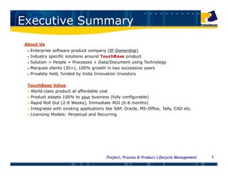 Product dossier touchbase automation | PDF