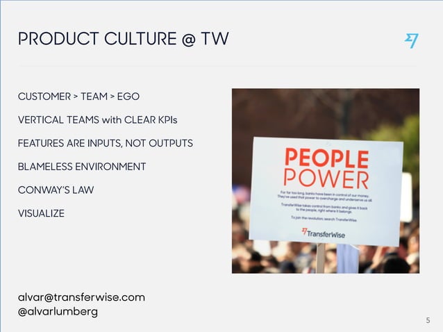 Product engineering @ TransferWise | PPT