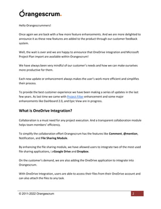 OneDrive Integration is Now Available with Orangescrum | PDF