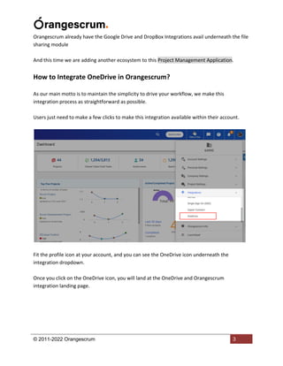 OneDrive Integration is Now Available with Orangescrum | PDF