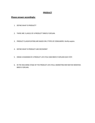 Product exercise | DOCX