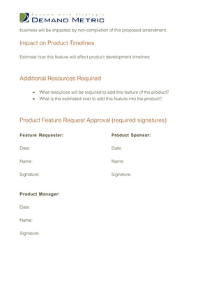 Product Feature Request Form | PDF