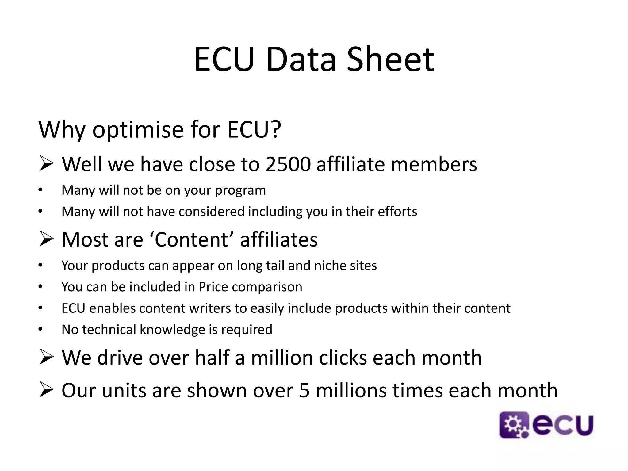 Product feed optimisation for ecu | PPT