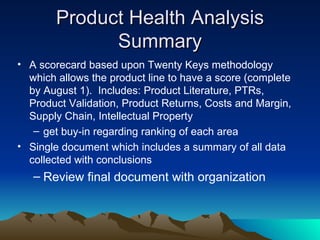 Product Health Analysis | PPT