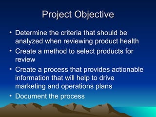 Product Health Analysis | PPT