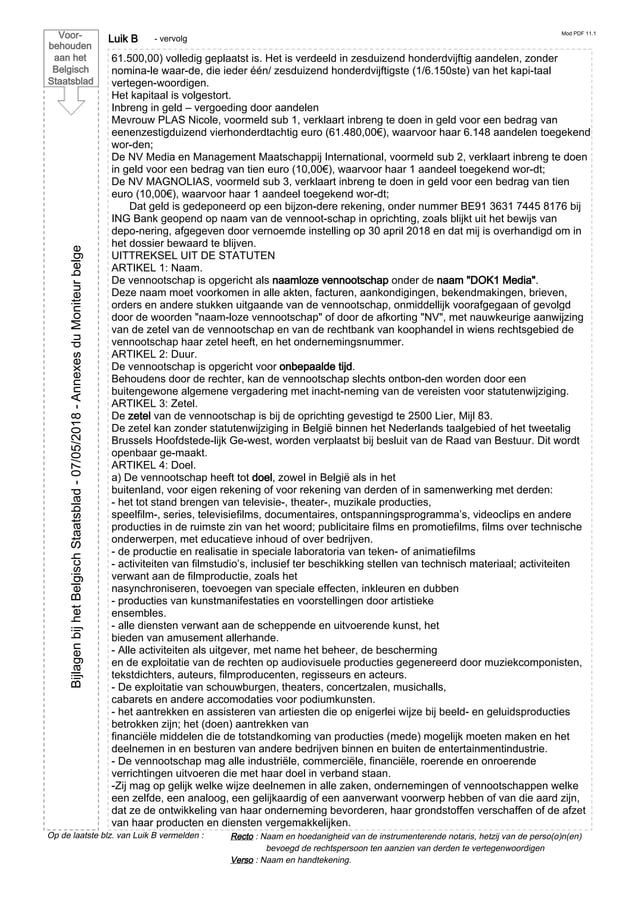 Productiehuis DOK1 Media krijgt 61.500 euro mee | PDF