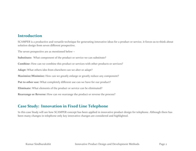 Product Innovation with SCAMPER | PDF